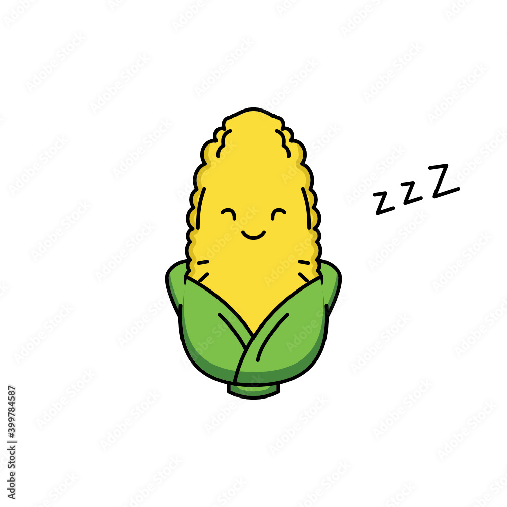 cute corn with adorable pose design Stock Vector | Adobe Stock