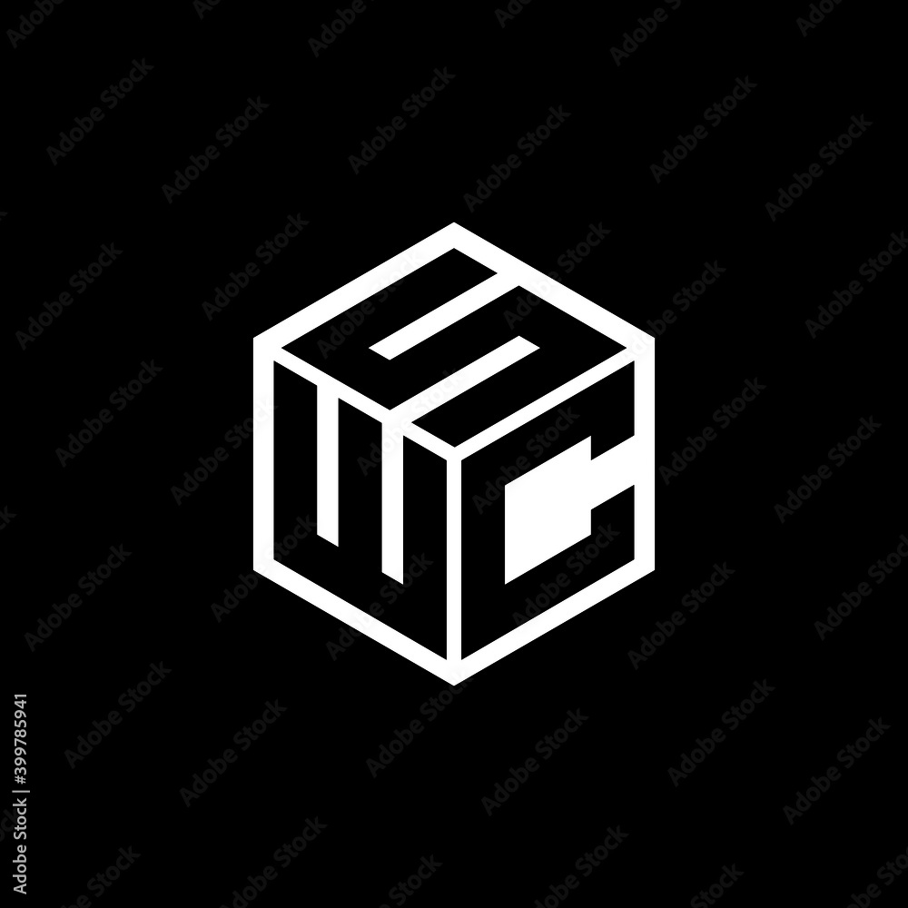 WCS letter logo design with black background in illustrator, cube logo ...