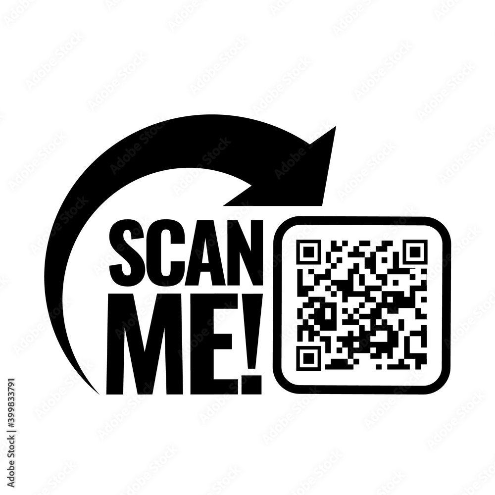 Scan me icon. Symbol or emblem. vector illustration Stock Vector ...