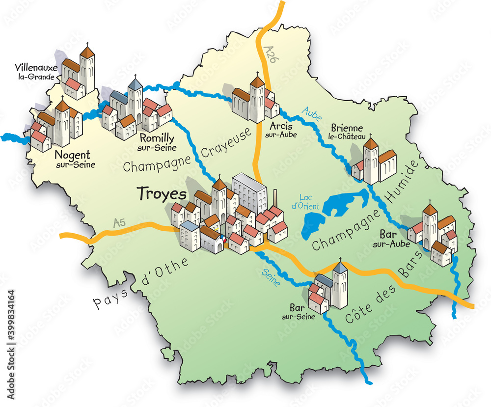 10 Carte du département de l'Aube Stock Vector | Adobe Stock