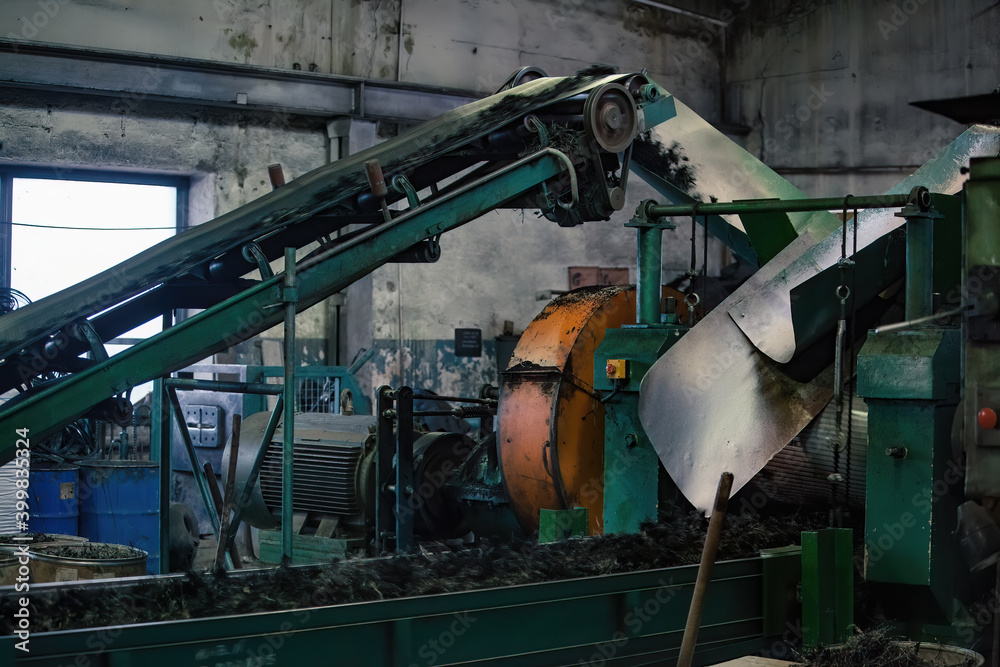 Process of recycling of waste rubber parts in the factory Stock Photo ...