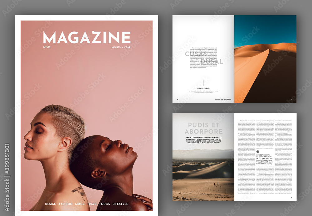 Simple Magazine Layout Stock Template | Adobe Stock