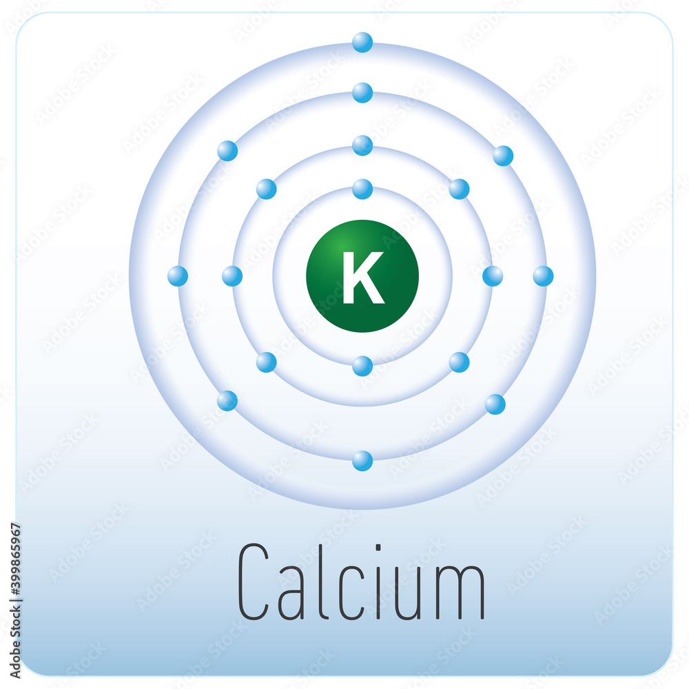 Diagram of an calcium atom. Periodic table element. Stock Vector ...