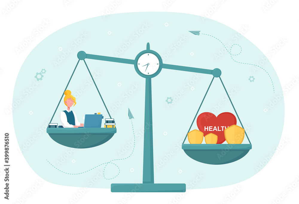 Conflict of interest with health care and work. Concept of imbalance ...