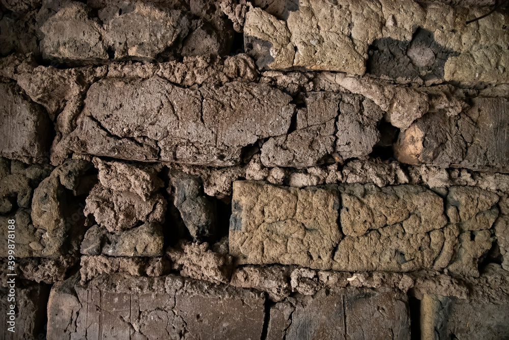 Old Mud and Straw Wall Detail Making Brown and Black Old Texture ...