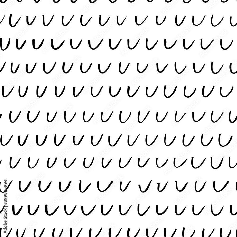 Half circles vector seamless pattern. Scallop, doodle thin lines ...