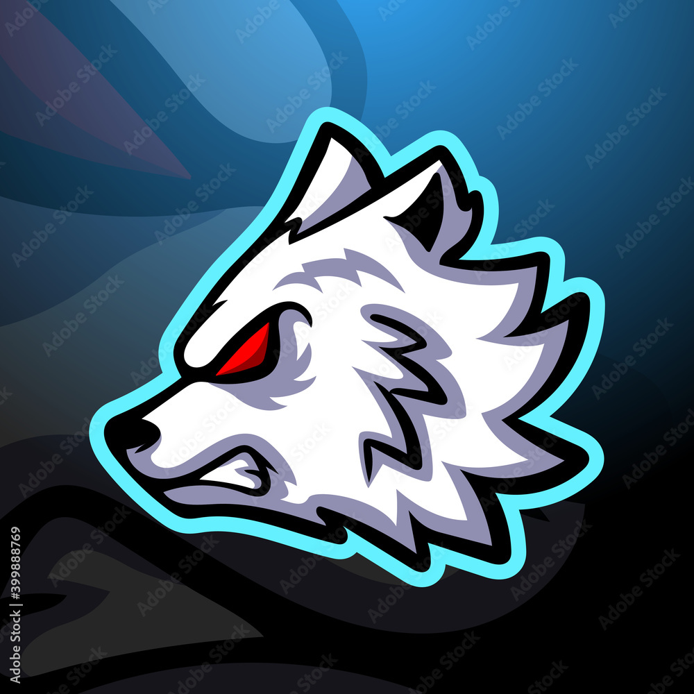 White wolves mascot esport logo design Stock Vector | Adobe Stock