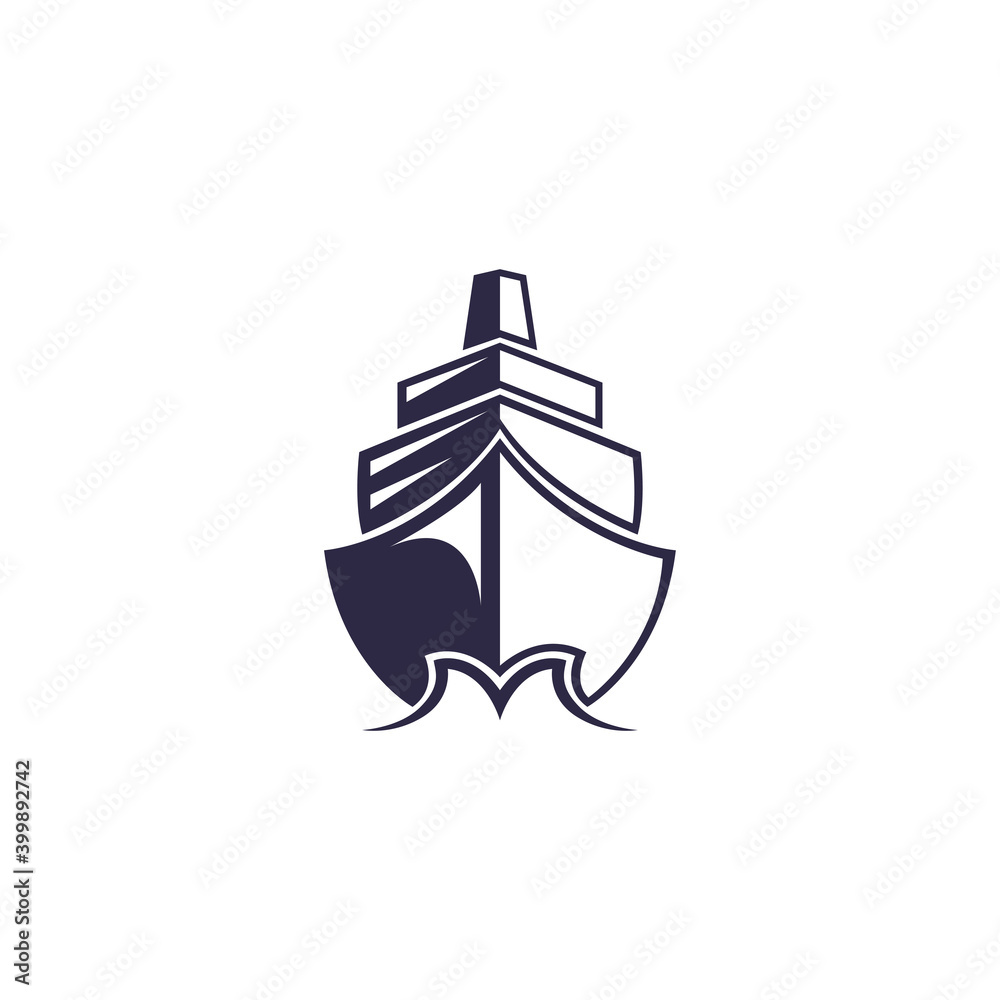 ship vector logo template illustration isolated on white background ...