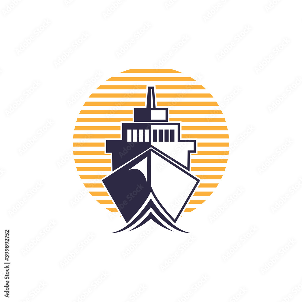 ship vector logo template illustration isolated on white background ...