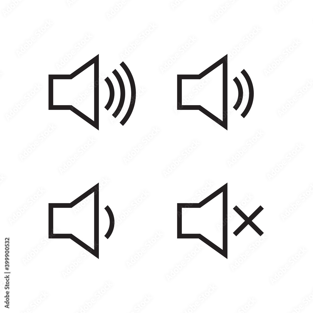 sound volume icon set. Vector graphic illustration. Suitable for ...