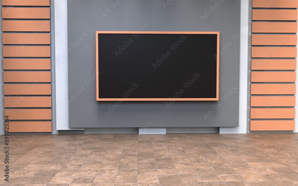 Backdrop For TV Shows .TV On Wall.3D Virtual News Studio Background, 3d ...