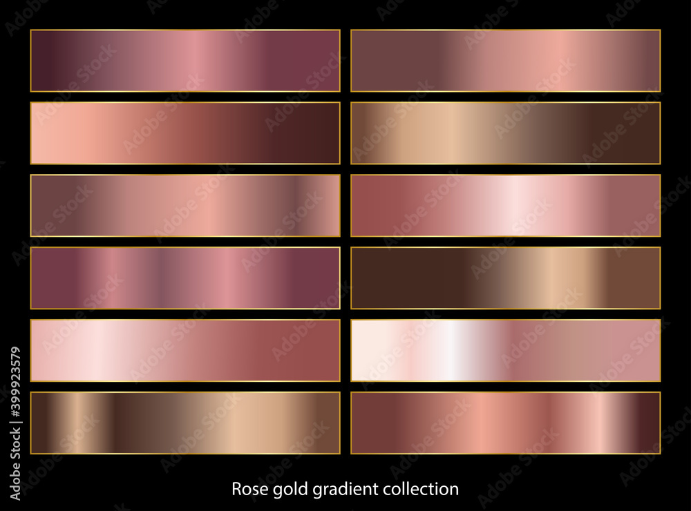 Rose gold gradient backgrounds collection. Vector illustration. Stock ...