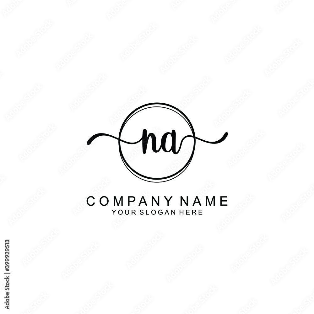 Initial NA Handwriting, Wedding Monogram Logo Design, Modern ...