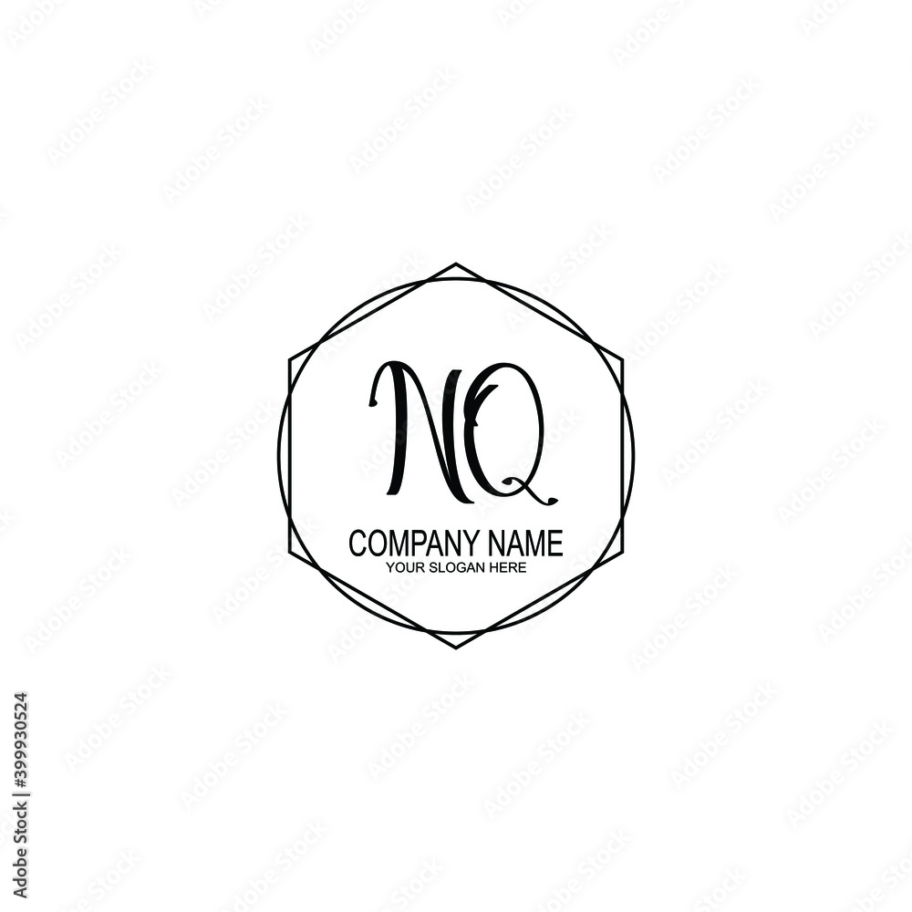Initial NQ Handwriting, Wedding Monogram Logo Design, Modern ...
