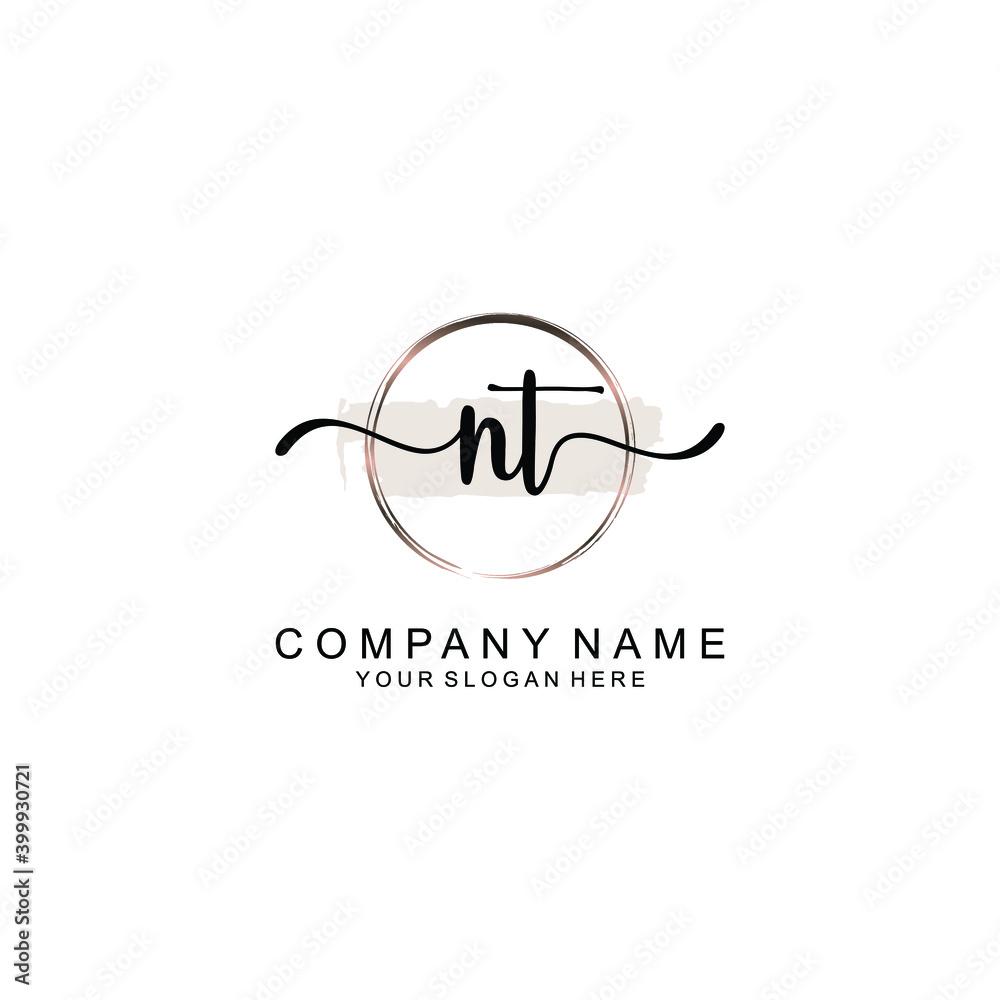 Initial NT Handwriting, Wedding Monogram Logo Design, Modern ...