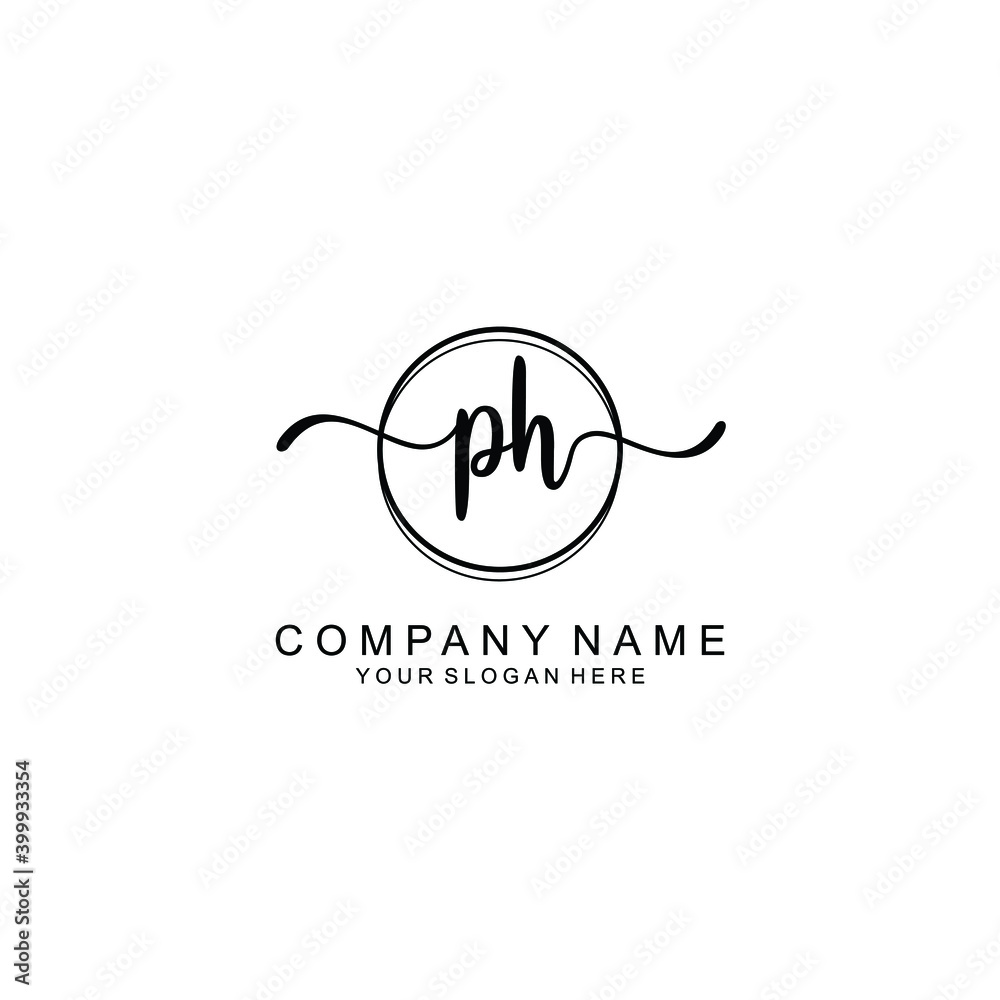 Initial PH Handwriting, Wedding Monogram Logo Design, Modern ...