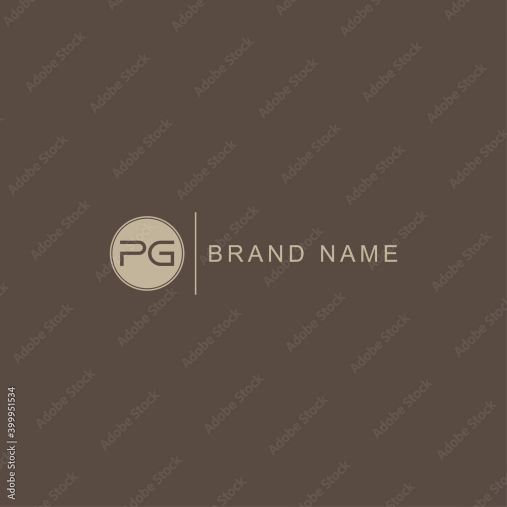Initial Letter PG logo - Minimal Business Logo For Letter P and G Stock ...