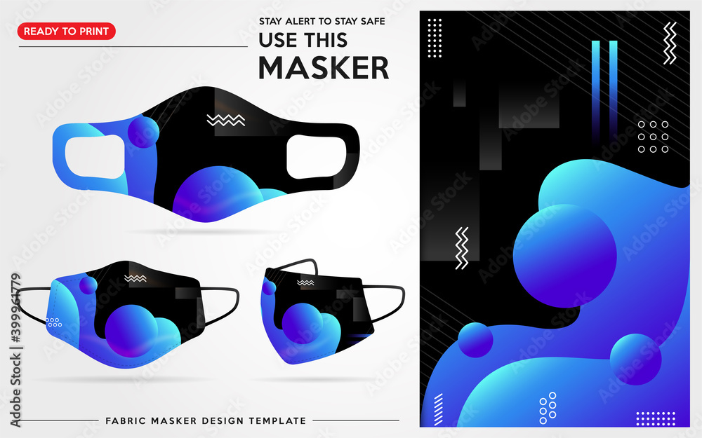 Modern Protective Mask Design Template With Abstract and Colorful ...