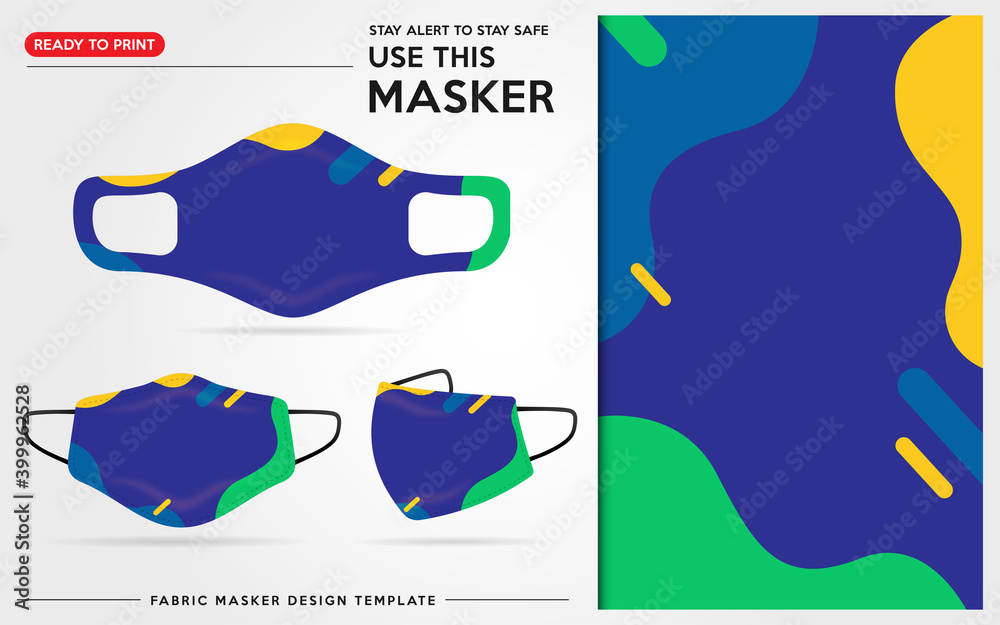 Modern Protective Mask Design Template With Abstract and Colorful ...