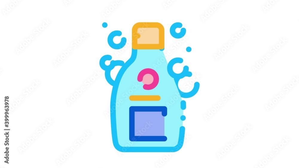 shampoo bottle Icon Animation. color shampoo bottle animated icon on ...