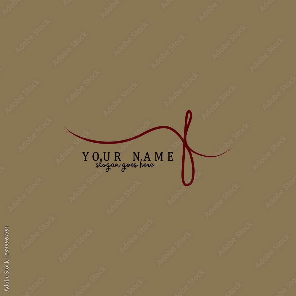 F Letter Signature Logo - Handwritten Vector Logo Stock Vector | Adobe ...