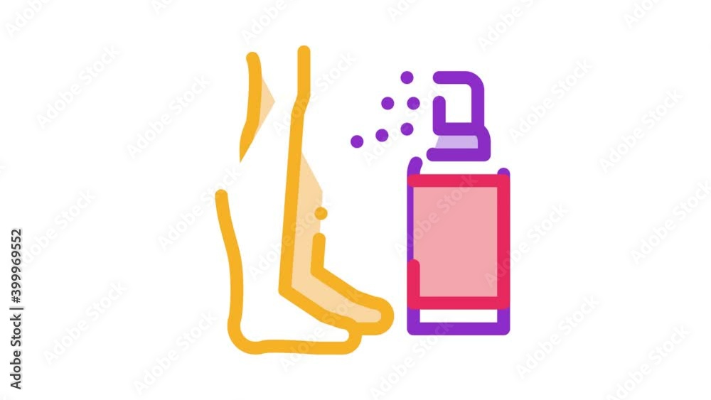 Vidéo Stock spray for leg after shave Icon Animation. color spray for ...
