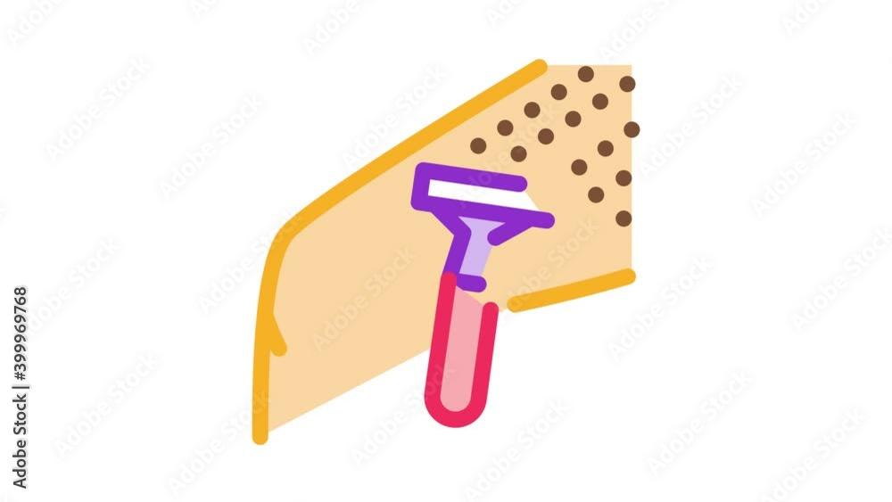 shaving legs with razor Icon Animation. color shaving legs with razor ...