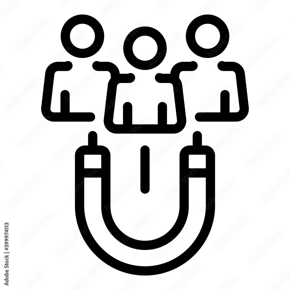 Attract candidates icon. Outline attract candidates vector icon for web ...