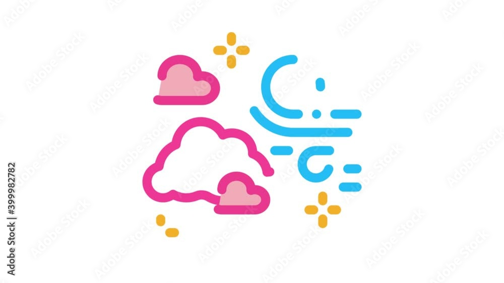 odor fresh air Icon Animation. color odor fresh air animated icon on ...