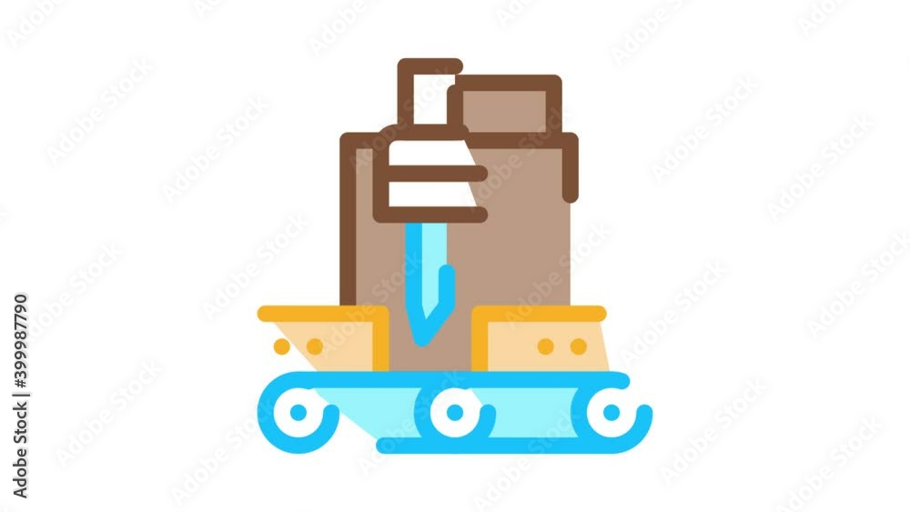 Video „wood plank cutting machine Icon Animation. color wood plank ...