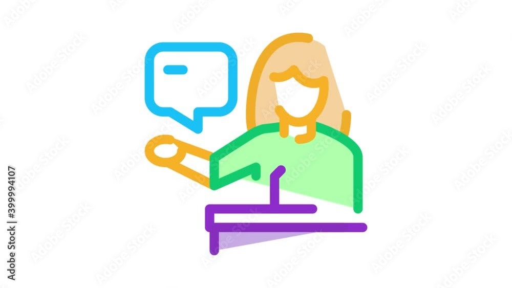 seminar woman teacher Icon Animation. color seminar woman teacher ...