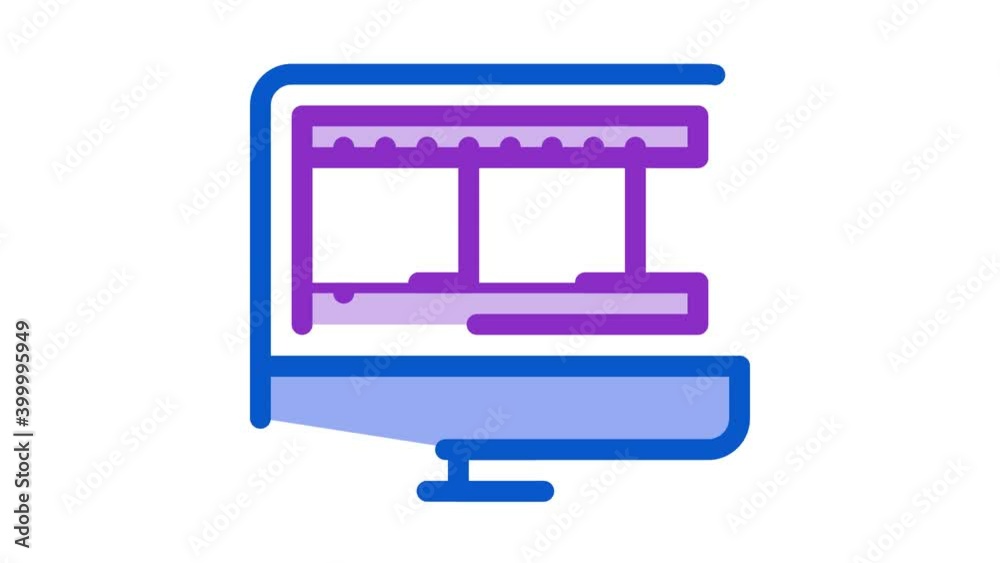 video temporary tape in computer Icon Animation. color video temporary ...