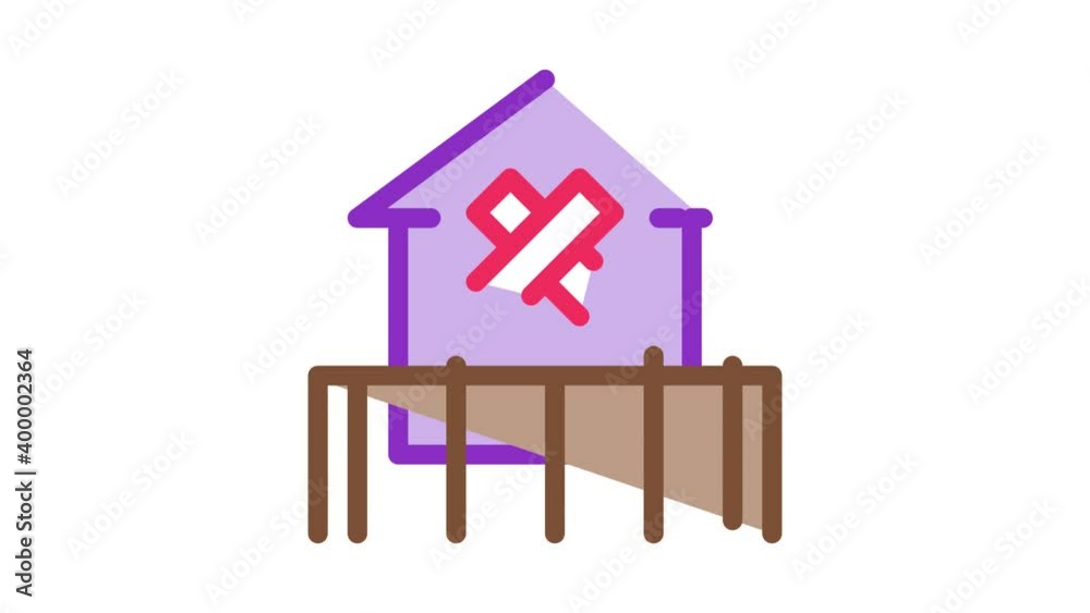 enclosed non-residential building Icon Animation. color enclosed non ...