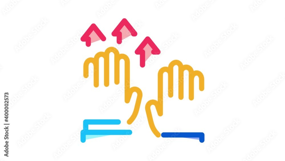 raising hands Icon Animation. color raising hands animated icon on ...