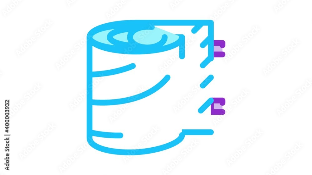 medical bandage roll Icon Animation. color medical bandage roll ...