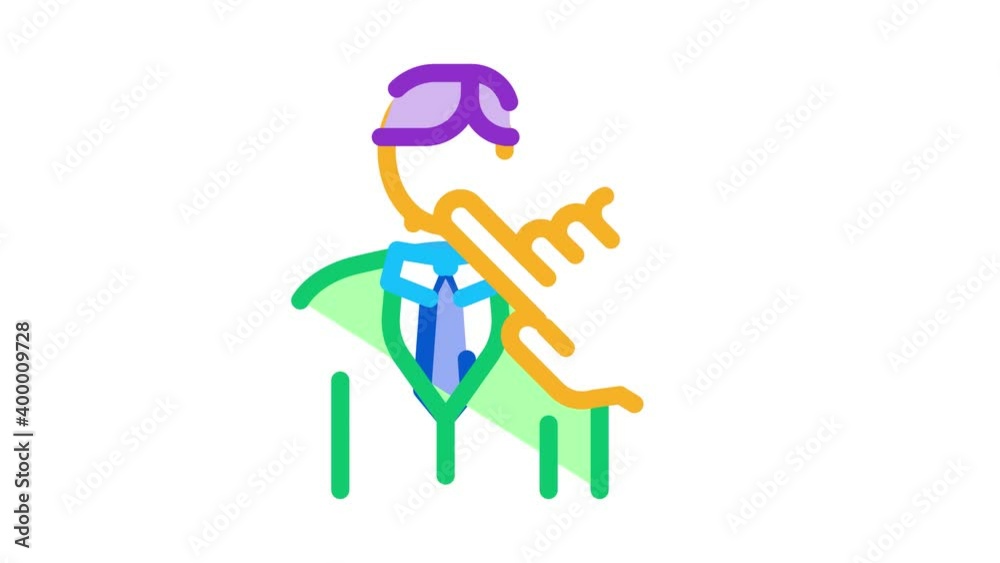 selection of new employee man Icon Animation. color selection of new ...