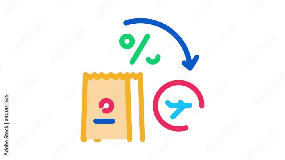 take food from duty free to plane Icon Animation. color take food from ...