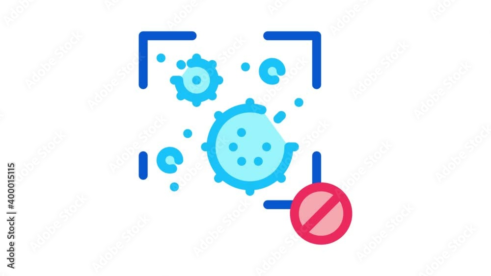 virus detection Icon Animation. color virus detection animated icon on ...