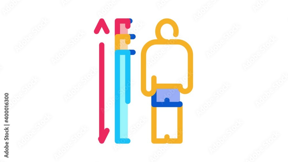 human height measurement Icon Animation. color human height measurement ...