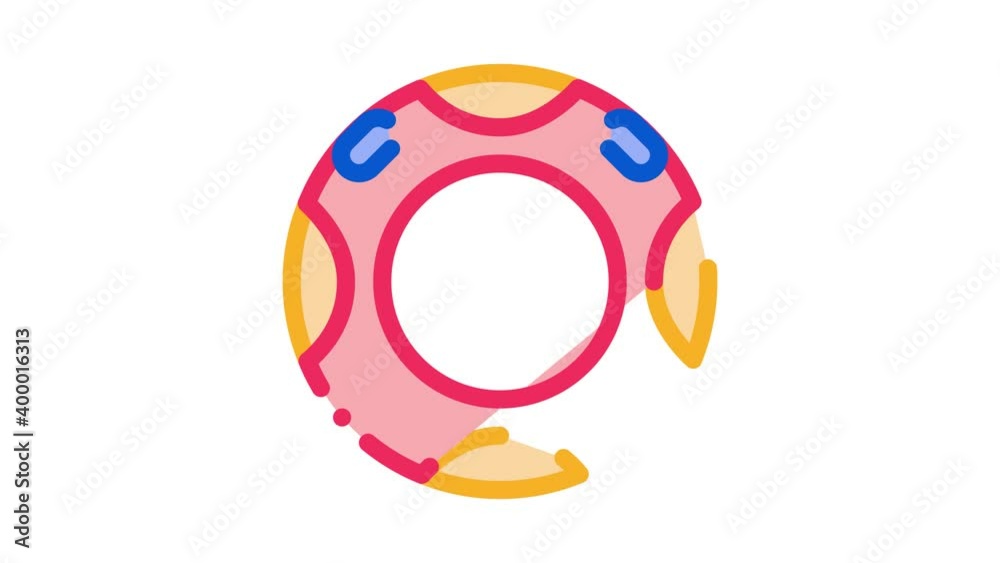 Vidéo Stock water rubber ring Icon Animation. color water rubber ring ...