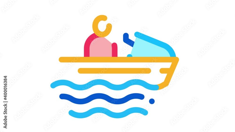 boating Icon Animation. color boating animated icon on white background ...