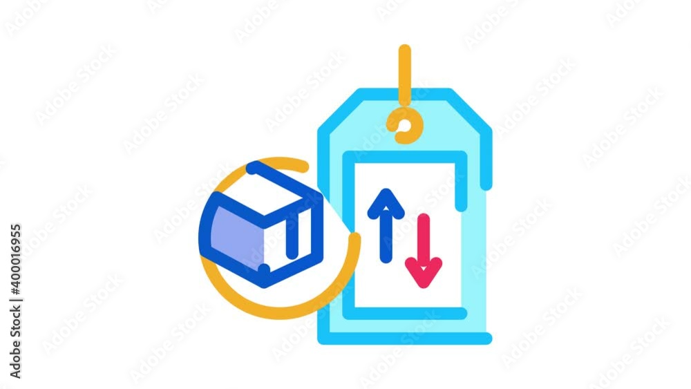 price tag of trade Icon Animation. color price tag of trade animated ...