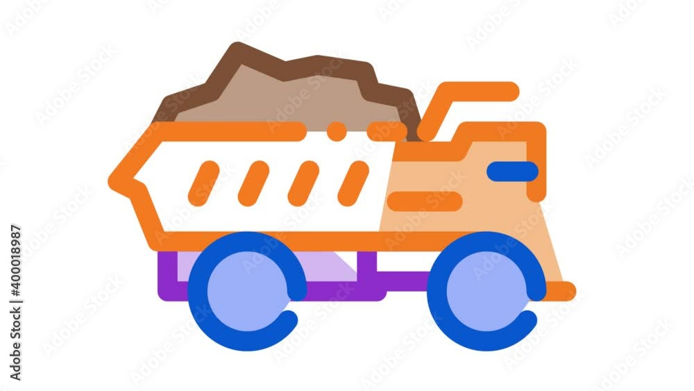 motor lorry Icon Animation. color motor lorry animated icon on white ...