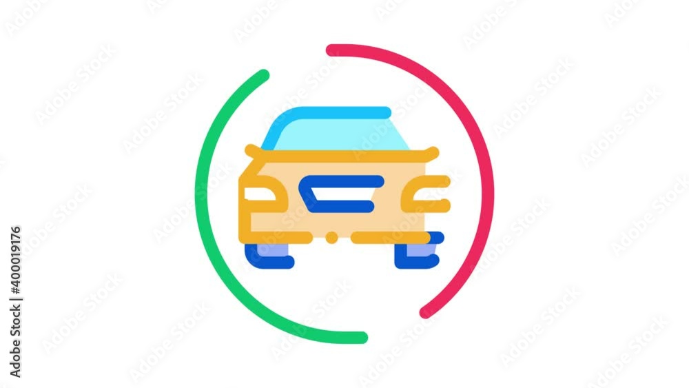 car exchange Icon Animation. color car exchange animated icon on white ...