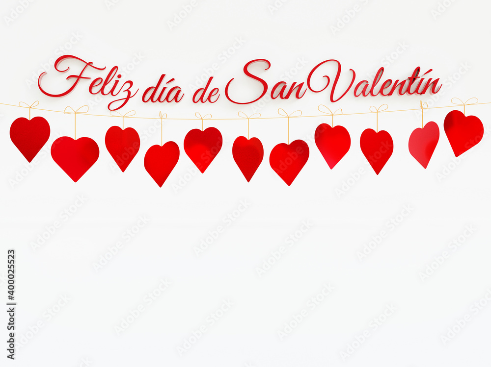 Feliz dia de San Valentin letrero - Happy Valentines day spanish text ...