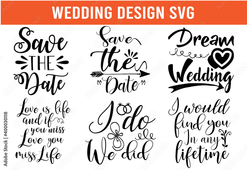 wedding SVG, wedding design Bundle SVG Cut Files for Cutting Machines ...