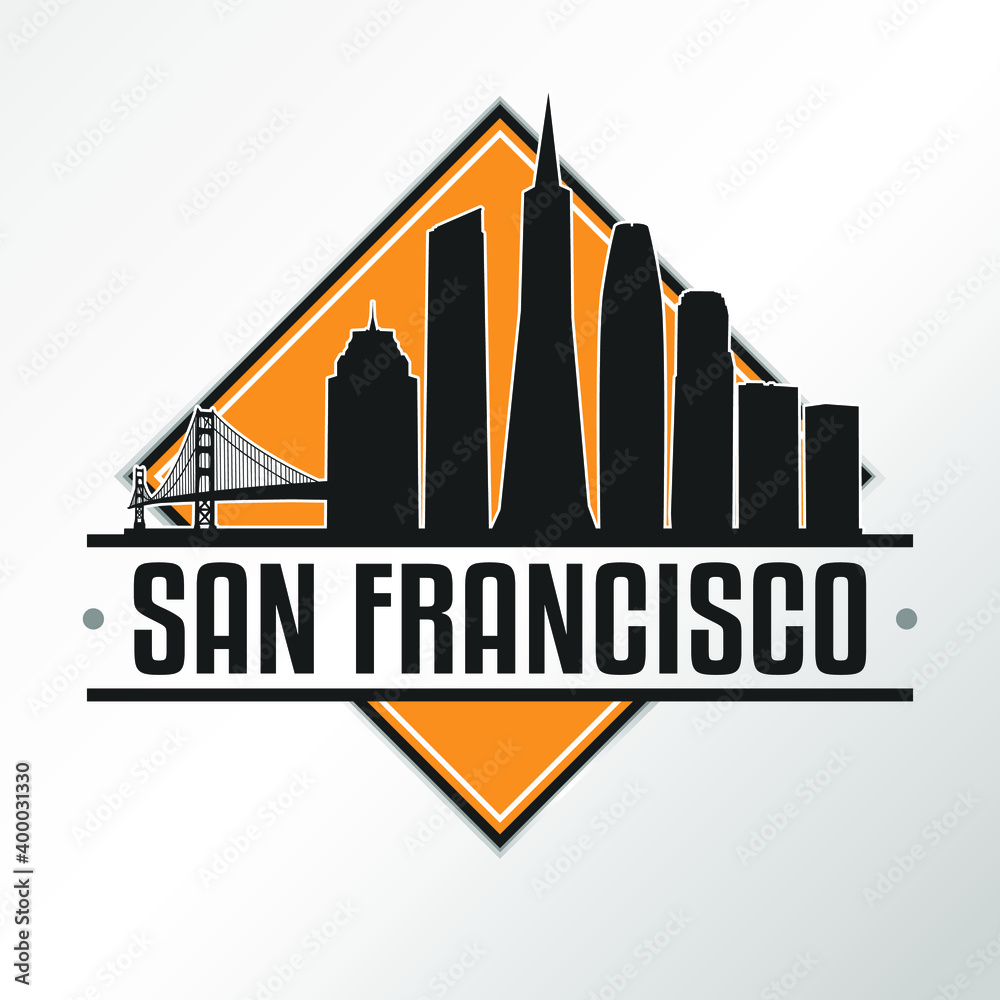 San Francisco California Skyline Logo. Adventure Landscape Design ...