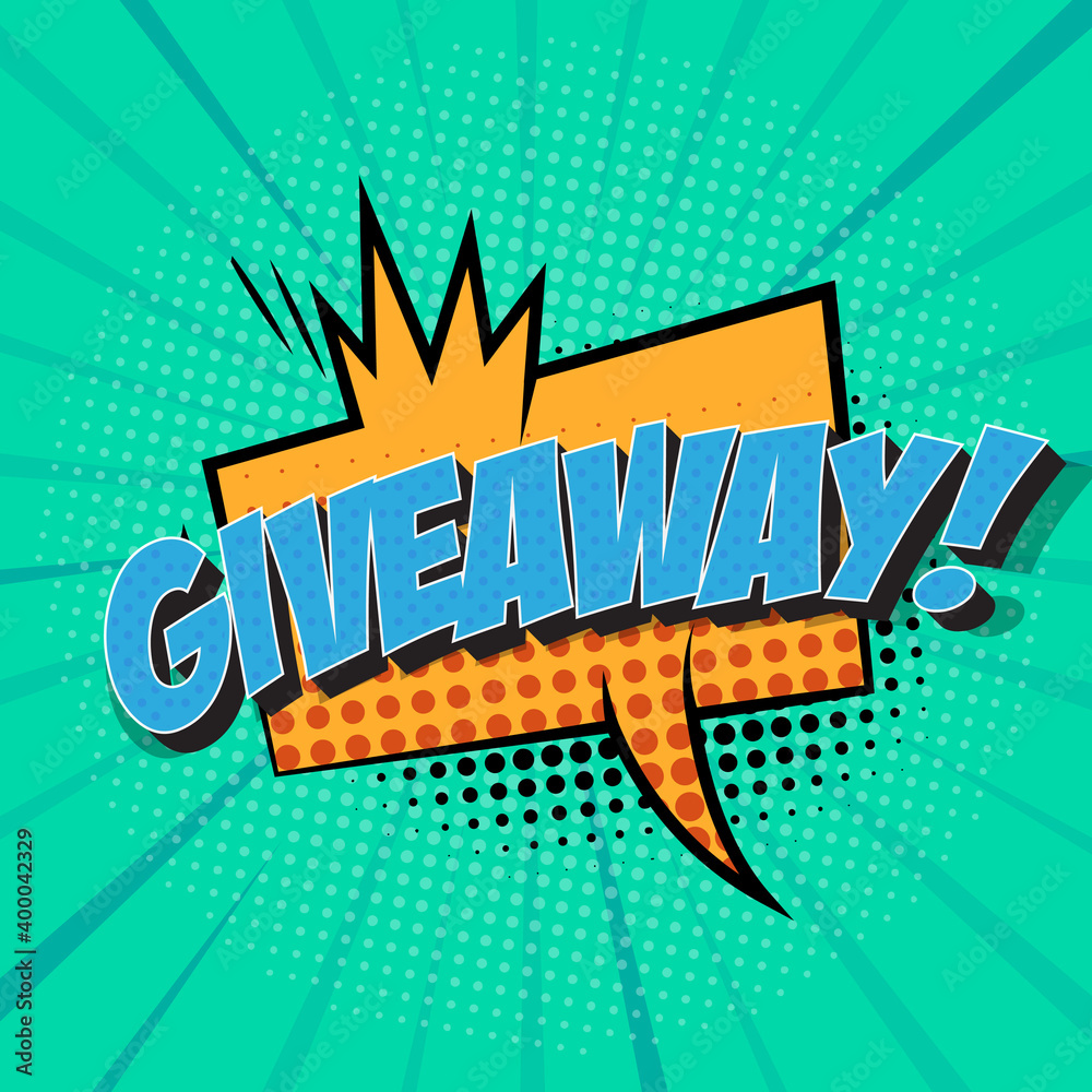 Giveaway word with comic pop art text frames Stock Vector | Adobe Stock