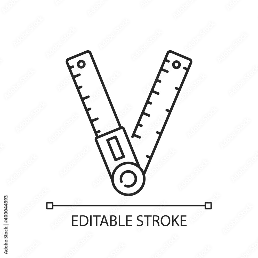 Ruler linear icon. Measuring length and draw straight lines. Geometry ...