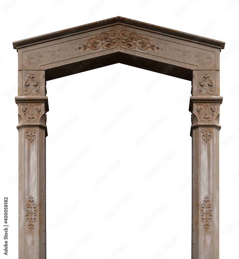 Elements of architectural decoration of buildings, arches and ...